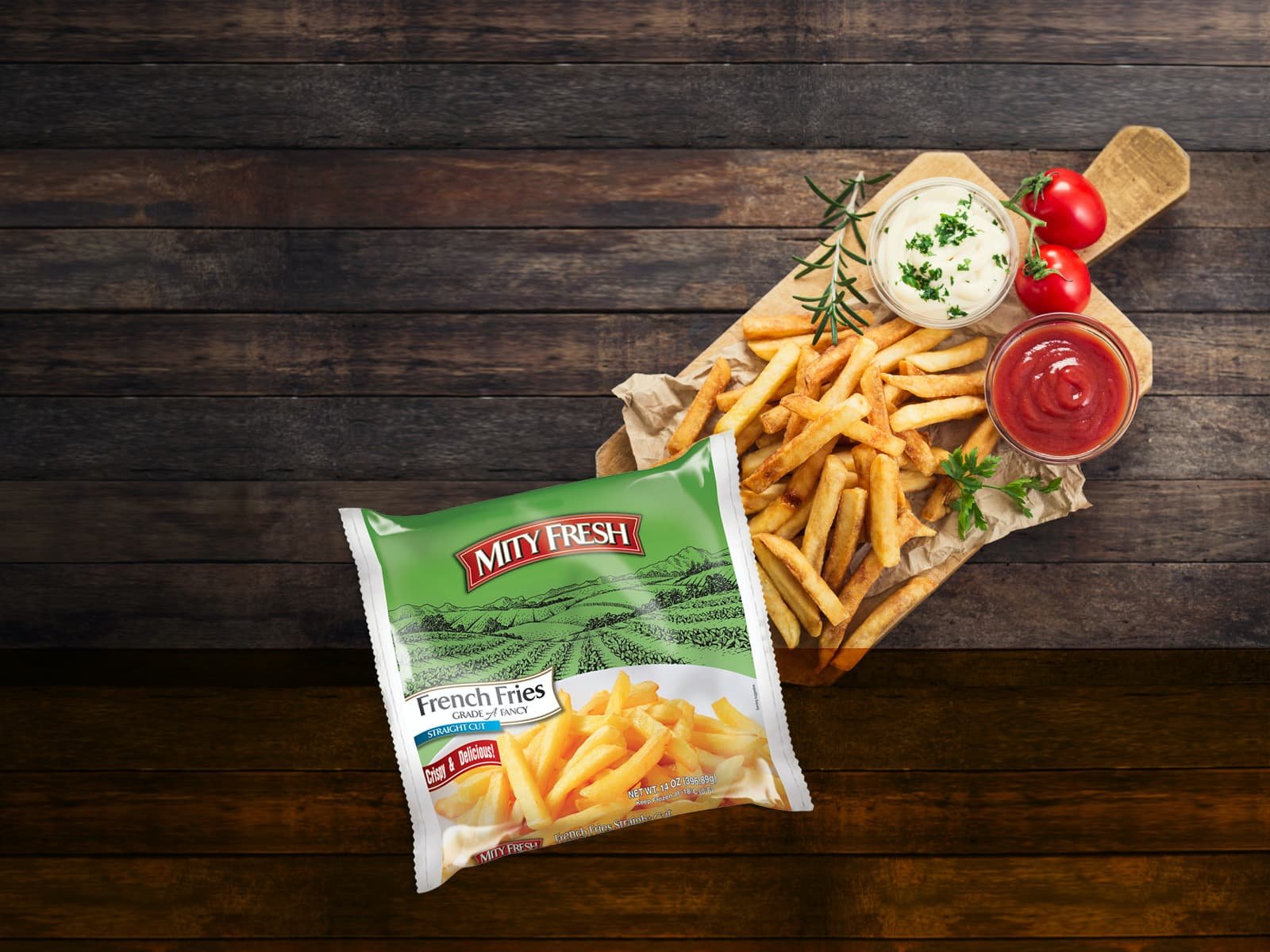 Mity Fresh - frozen french fries, vegetables, chicken cuts & seafood.